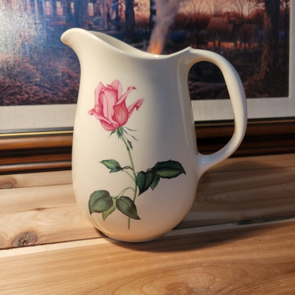 Kitchen | Vintage Universal Cambridge Oven Proof Rose Pitcher | Poshmark